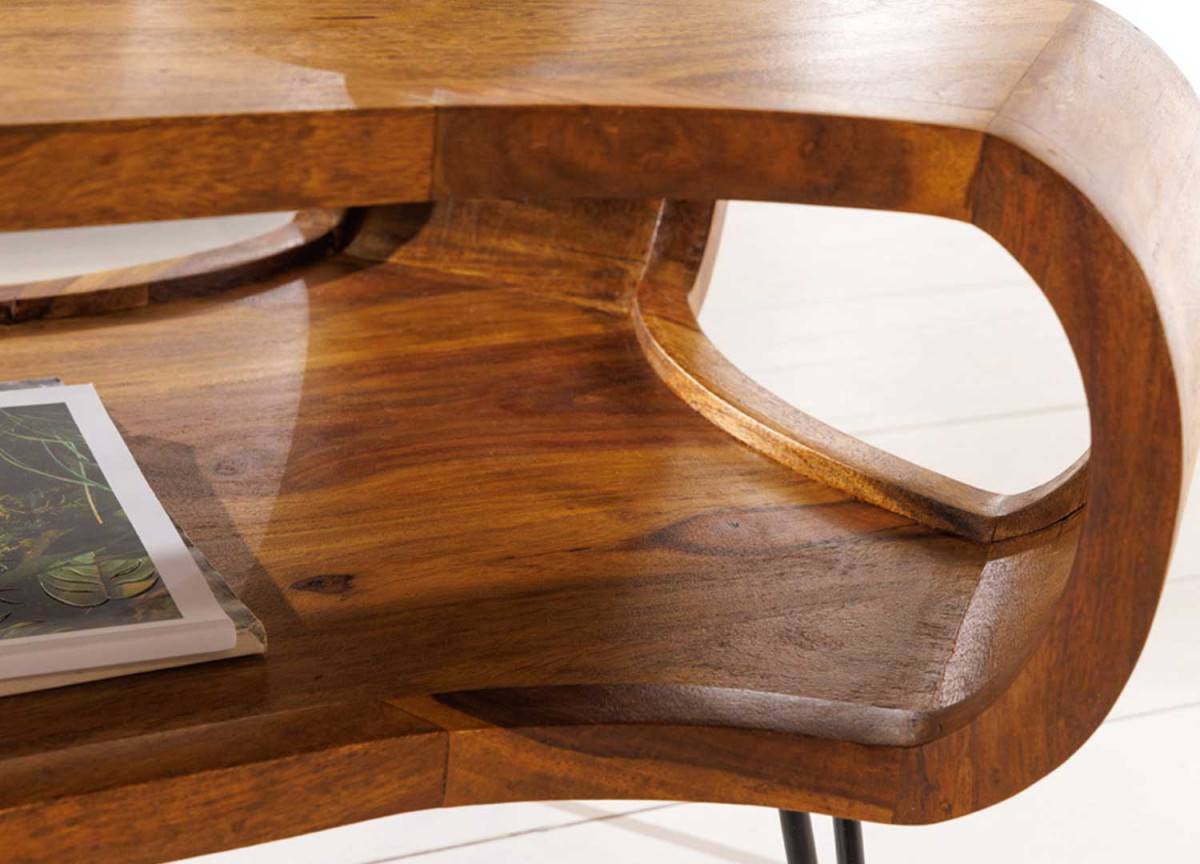 Table Basse Originale en Bois et Métal