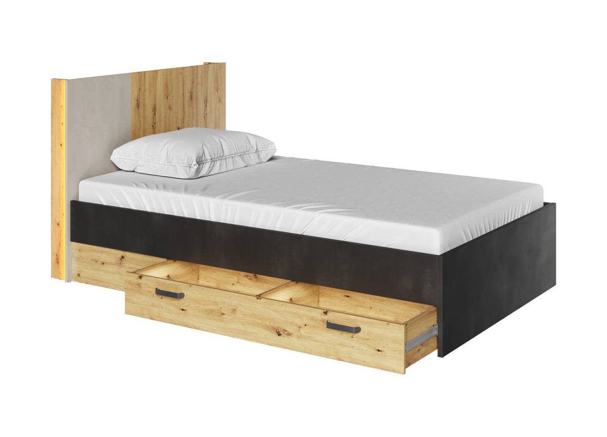 Lit ado avec rangement et led Qubic