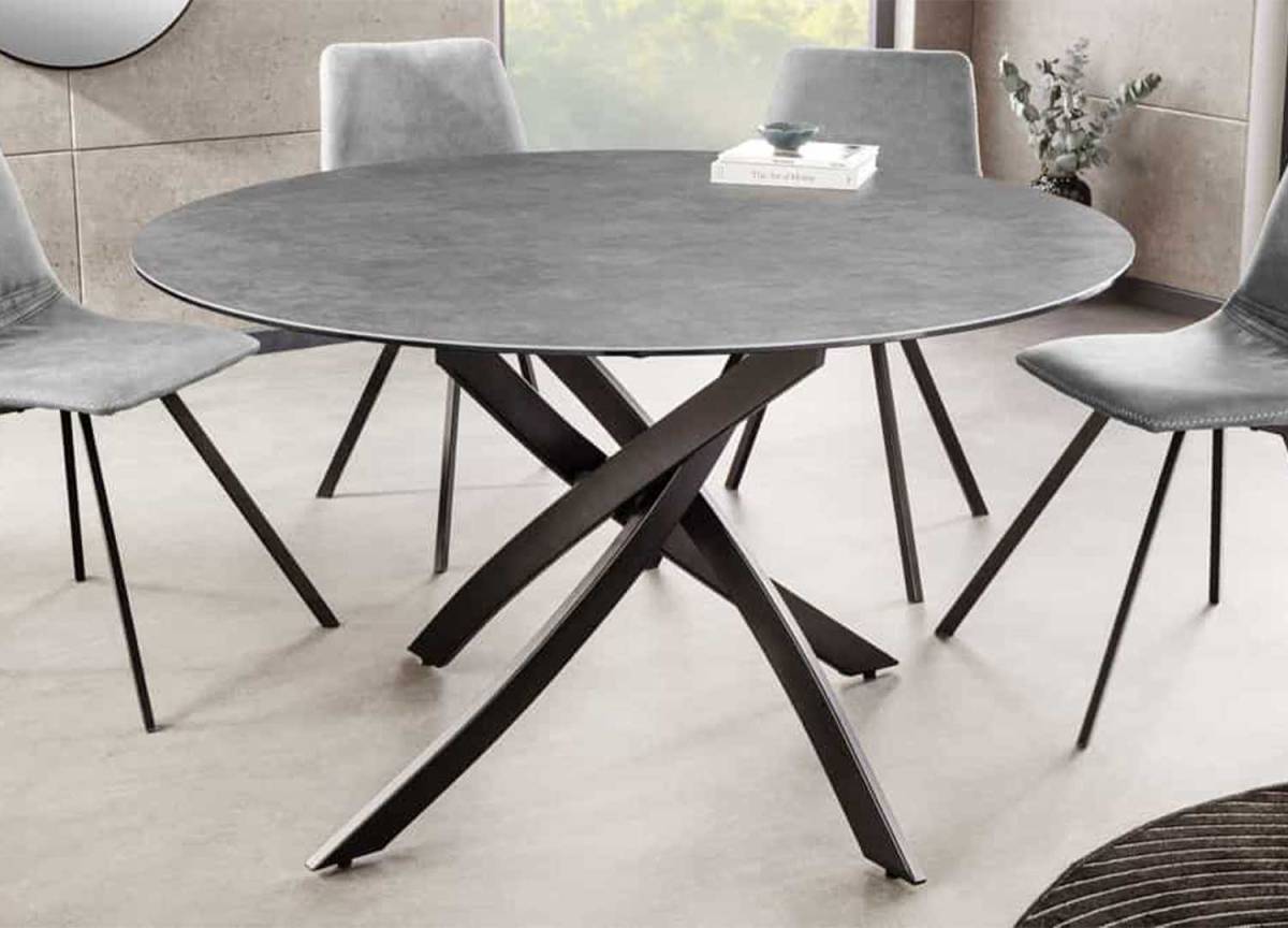 Table ronde en céramique effet béton Jedda