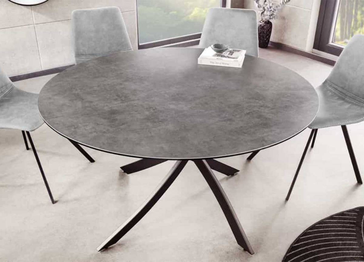 Table ronde en céramique effet béton Jedda