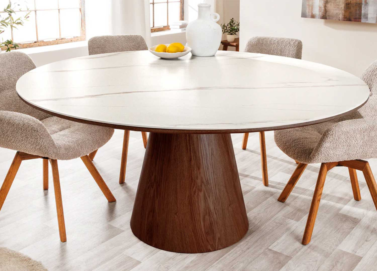 Table Ronde 120 cm - Bois et Céramique