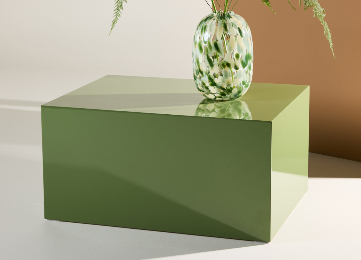 Table Basse Cube 80x60 cm Finition Vert Brillant