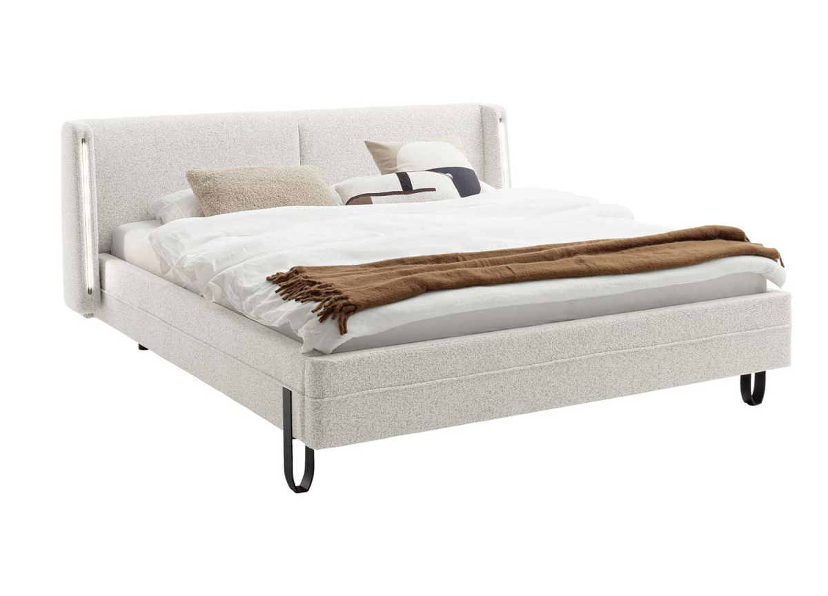 Lit Adulte Moderne 140x200 cm avec Éclairage LED