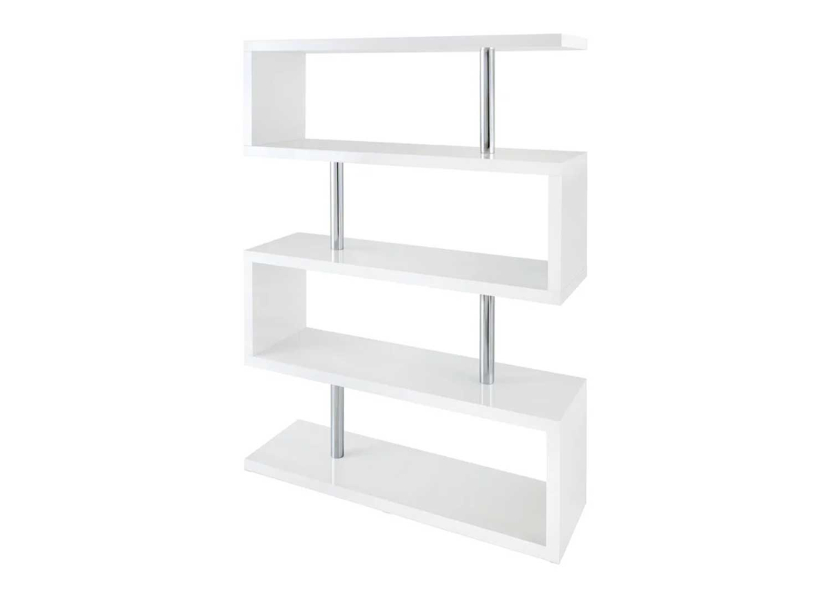 Bibliothèque Étagère Blanche et Métal Moderne